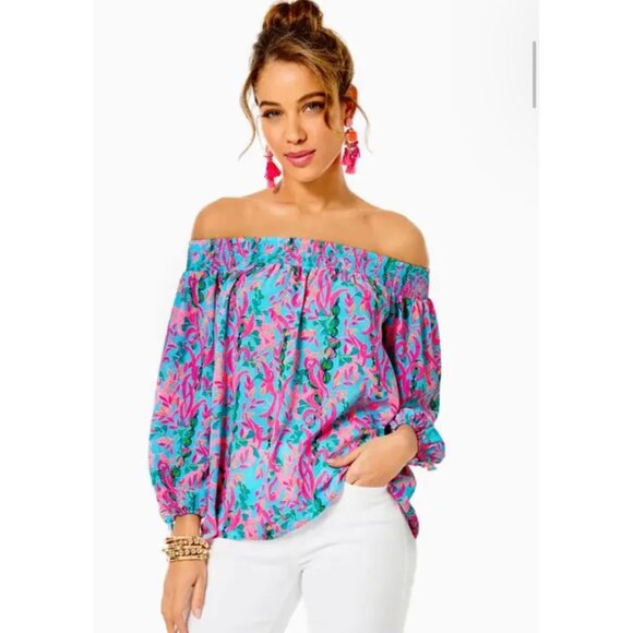 Lilly Pulitzer | Tops | Lilly Pulitzer Maryellen Long Sleeve Off The ...